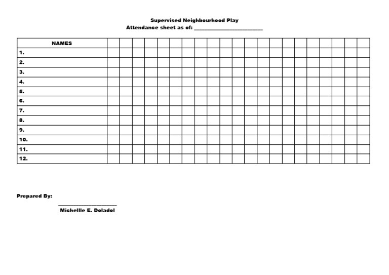 Supervised Neighbourhood Play | PDF