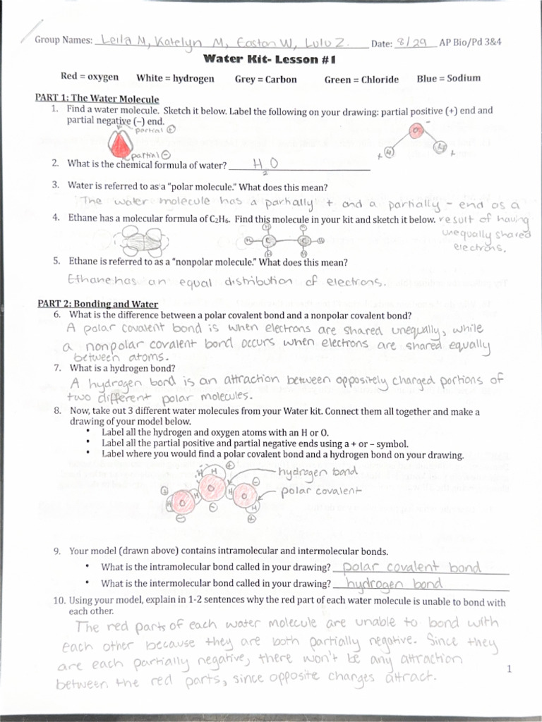 Water Kit Lesson | PDF