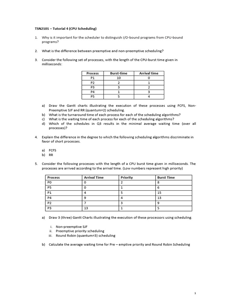 tutorial_04 | PDF | Scheduling (Computing) | Software Development