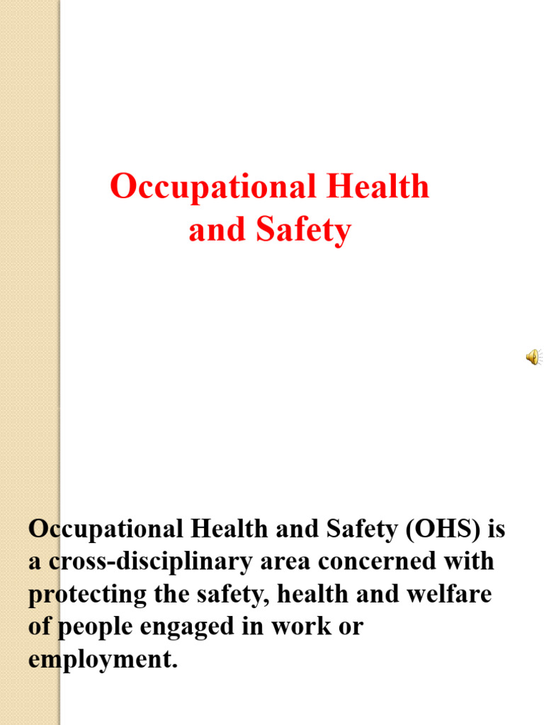 Occupational Health and Safety | PDF | Occupational Safety And Health ...