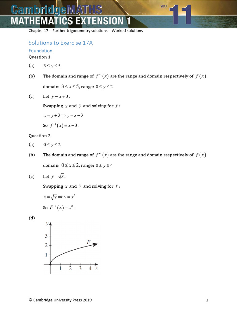 Further Trigonometry Solutions | PDF | Function (Mathematics ...