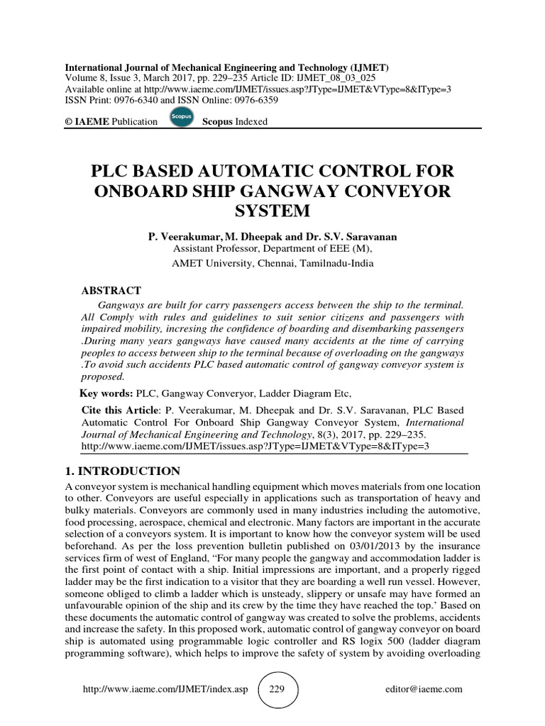 PLC Based Automatic Control For Onboard Ship Gangway Conveyor System | PDF | Programmable Logic ...