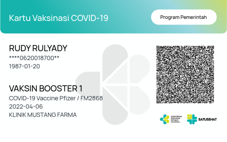 Sertifikat Vaksin Dosis 3 Rudy 548 | PDF