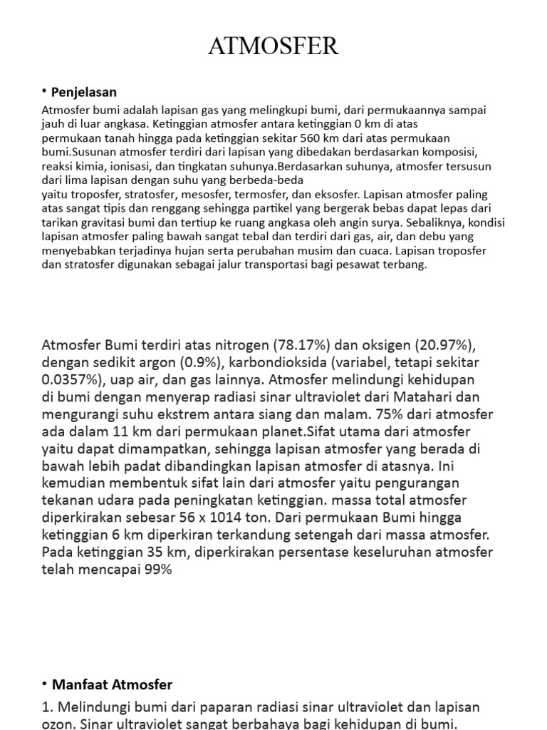 Struktur dan Fungsi Atmosfer Bumi | PDF | Ilmu Sosial | Sains & Matematika