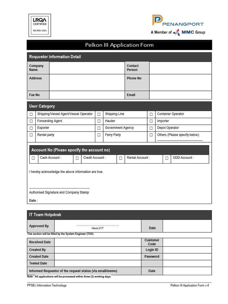 Pelkon III Application Form v4 | PDF | Information Technology ...