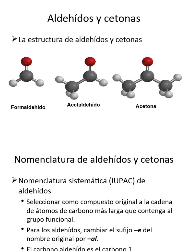 Estructura y Nomenclatura de Aldehídos y Cetonas | PDF | Cetona | Aldehído
