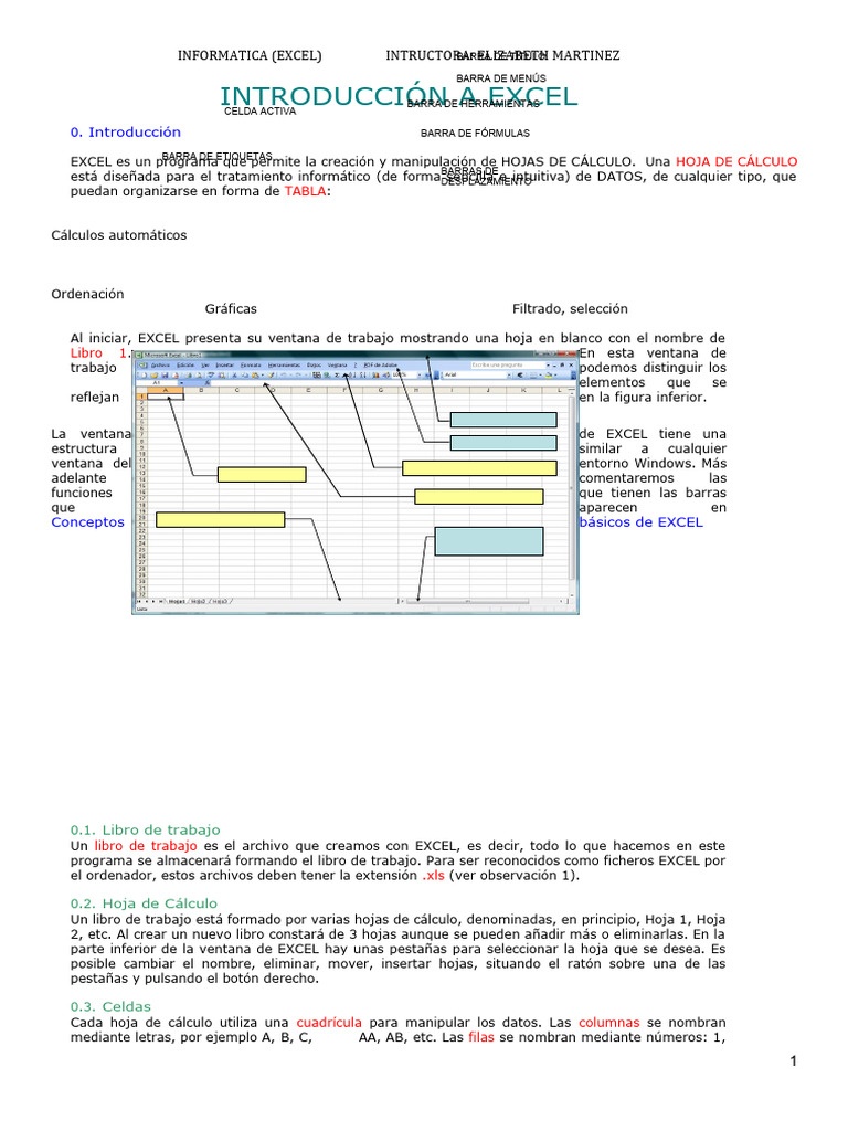 Guia Excel | PDF | Microsoft Excel | Hoja de cálculo