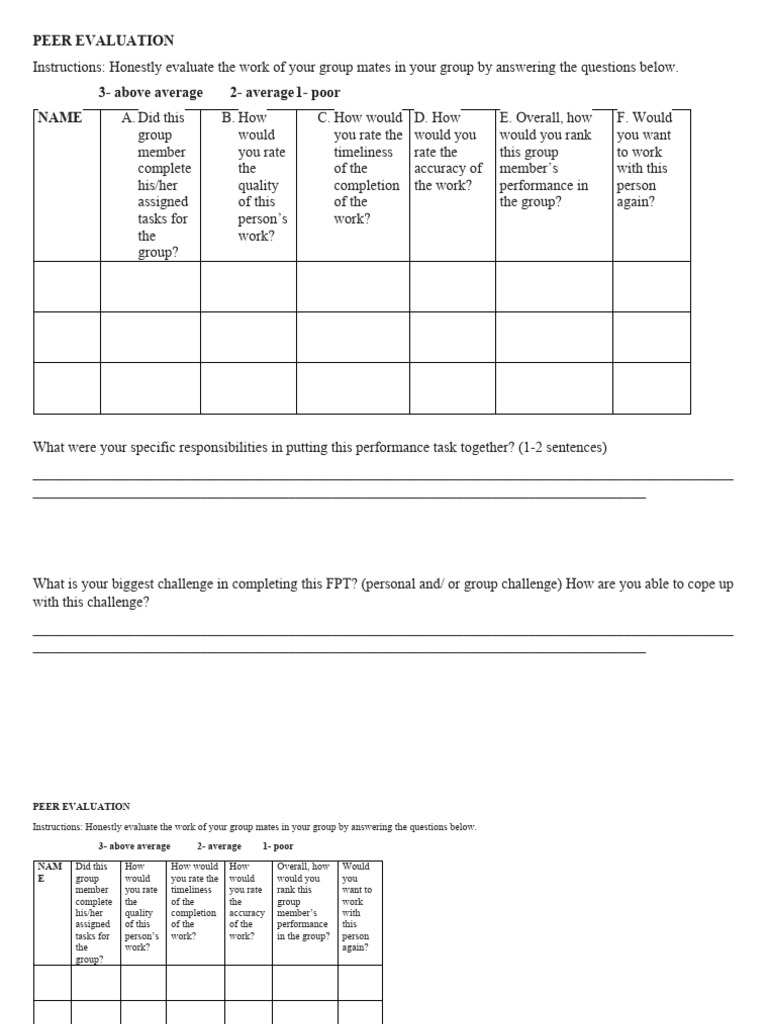 Peer Evaluation | PDF | Cognition | Cognitive Science