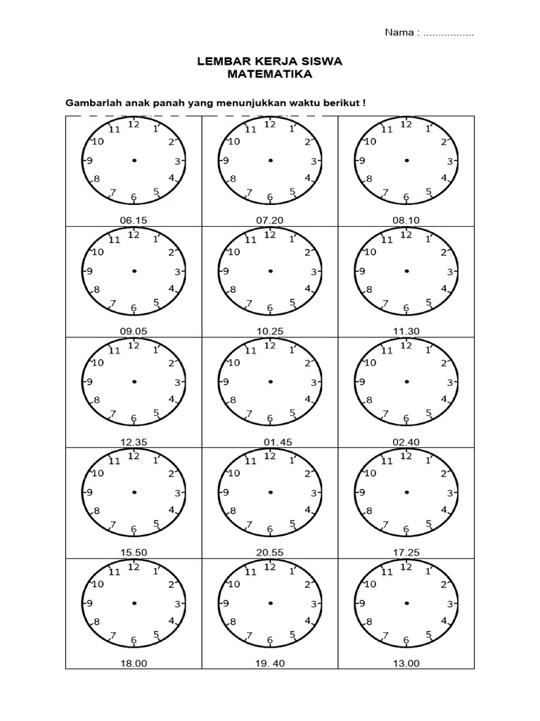 Menggambar Jarum Jam | PDF | Game & Aktivitas | Seni