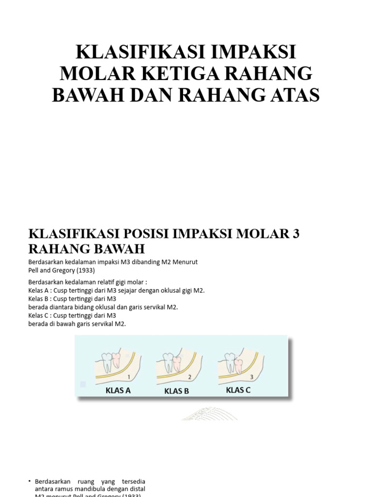 Klasifikasi Impaksi Molar Ketiga RB, Ra, Caninus | PDF | Sains & Matematika