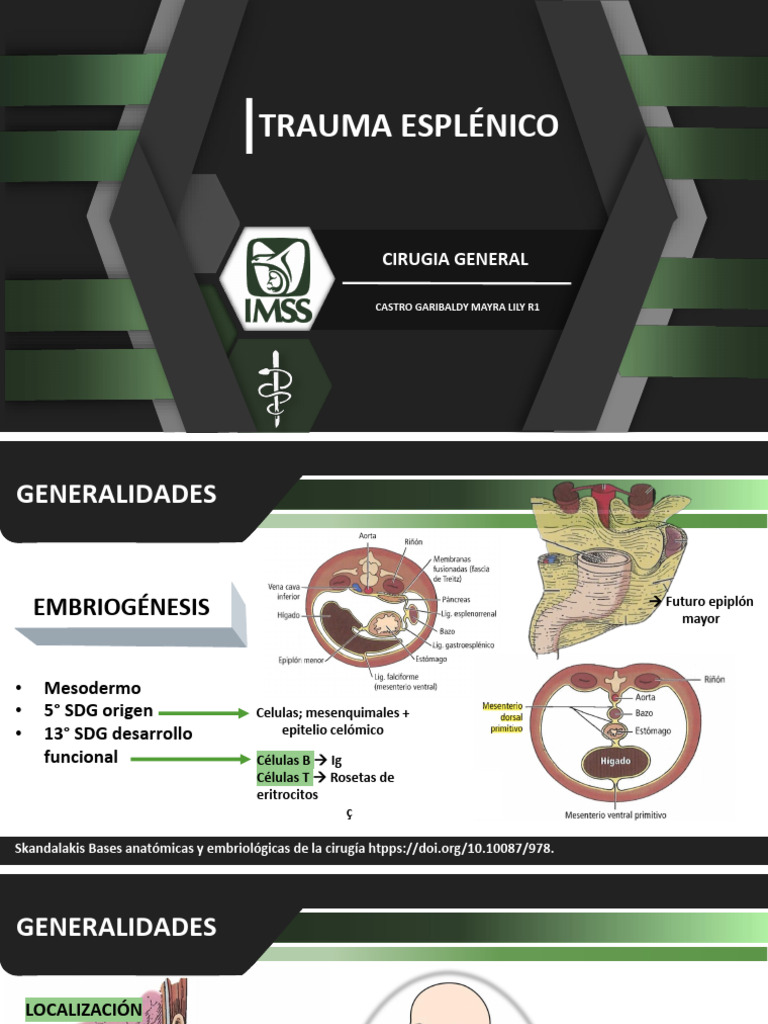 TRAUMA ESPLENICO | PDF | Lesión | Enfermedades y trastornos