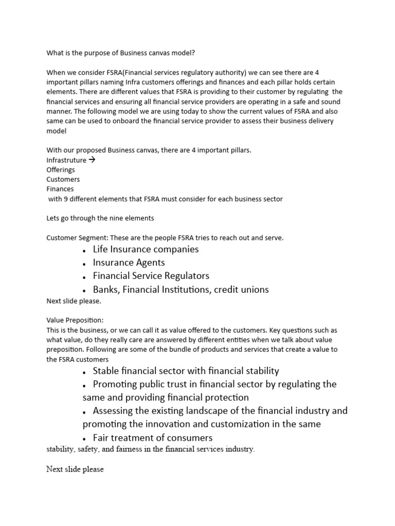 Business Canvas Model Presentation | PDF | Regulatory Compliance ...