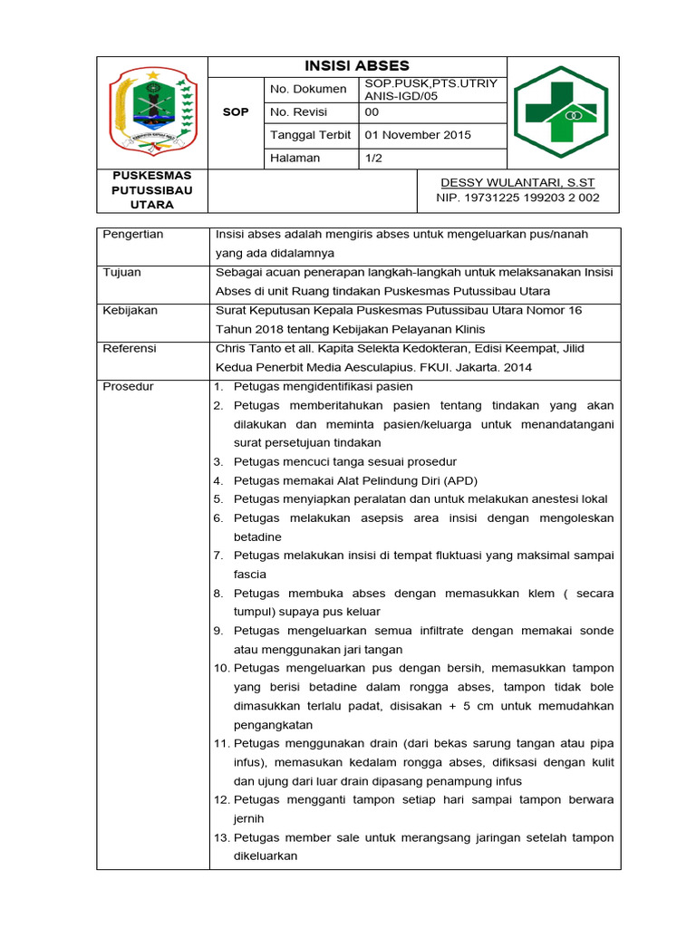 Prosedur Insisi Drainase Abses | PDF