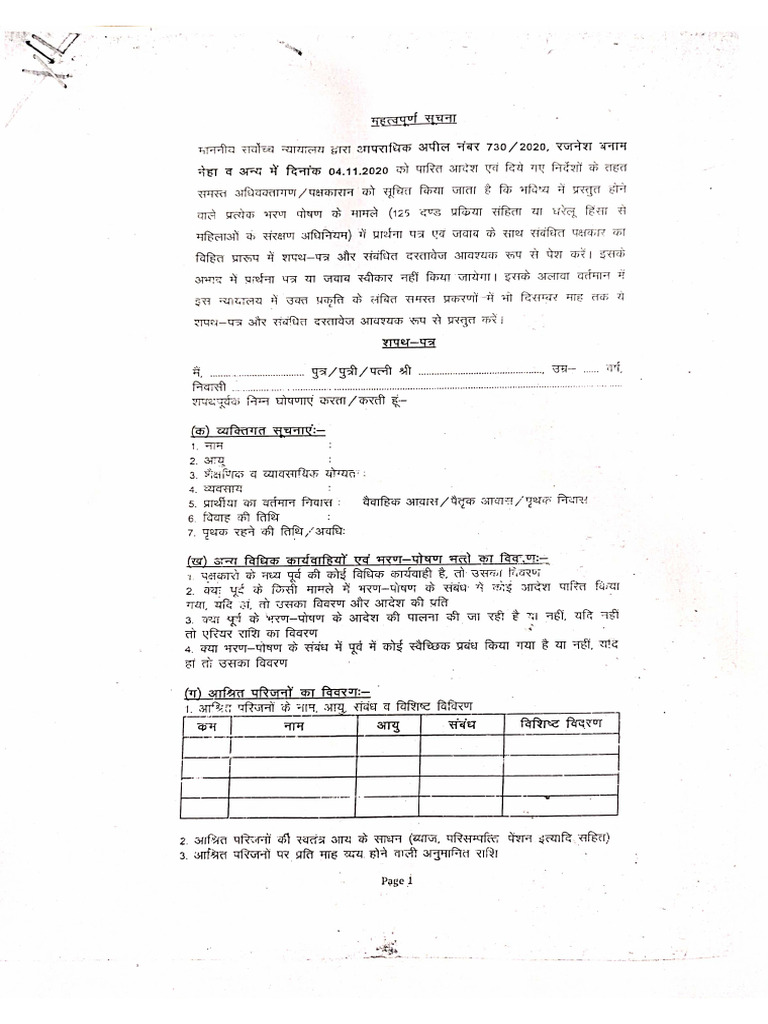 Neha Vs Rejnish Affadavit | PDF