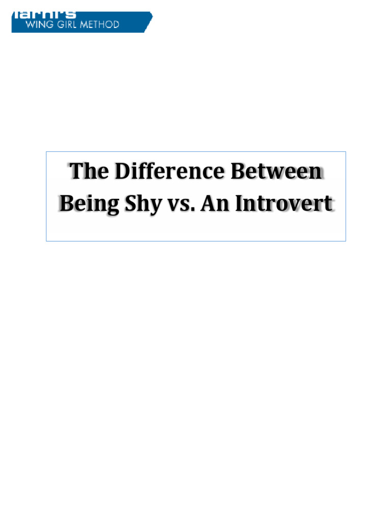 introvert-vs.-shy | PDF | Shyness | Extraversion And Introversion