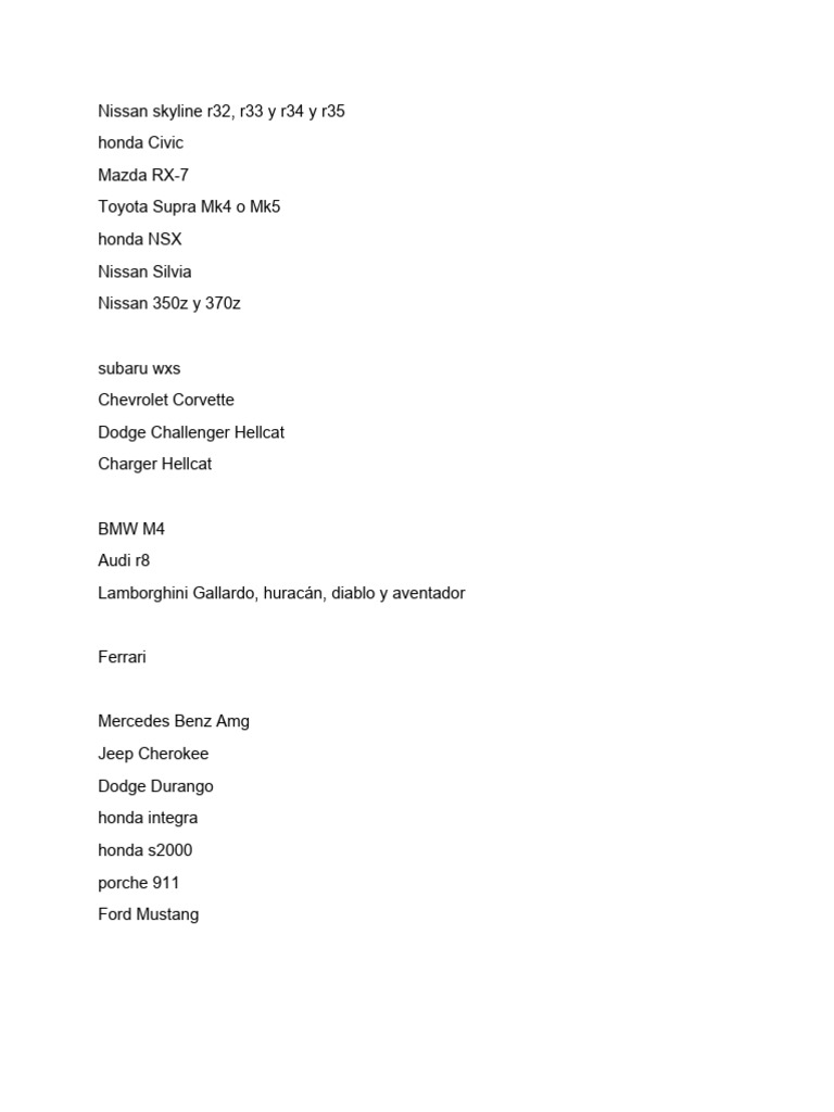 Car Tier List for Popular Models | PDF