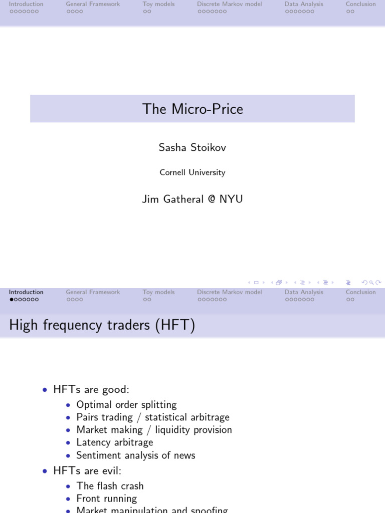 Gatheral60 - Stoikov | PDF | High Frequency Trading | Markov Chain