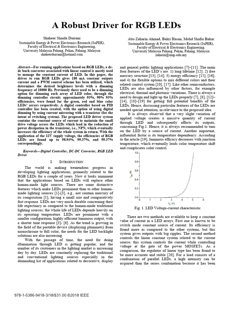 Robust RGB LED Driver Design | PDF | Light Emitting Diode | Electrical ...