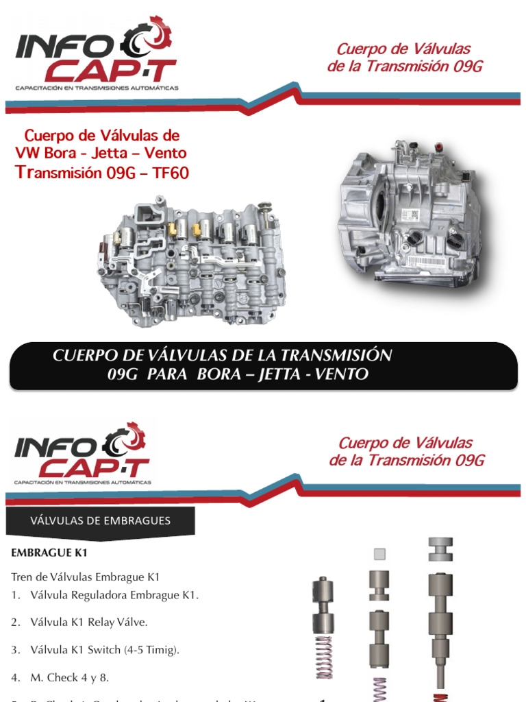 Sesión 4 Del Curso 09G Cuerpo de Válvulas | PDF | Tecnologías automotrices | Tecnología de vehículos