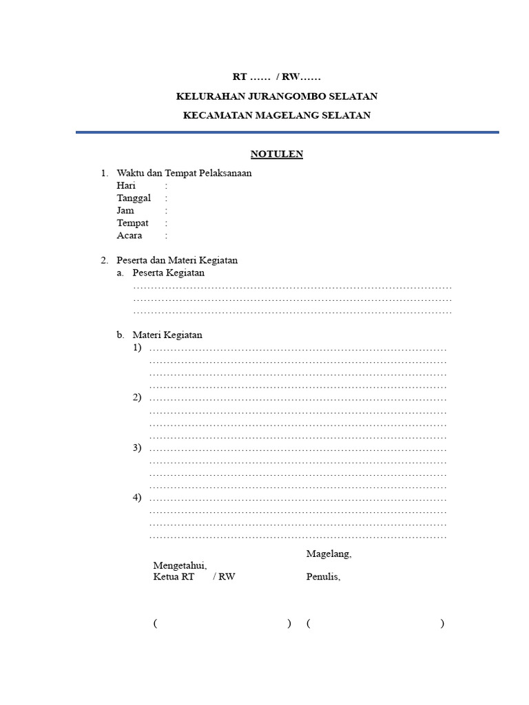 Format Notulen | PDF