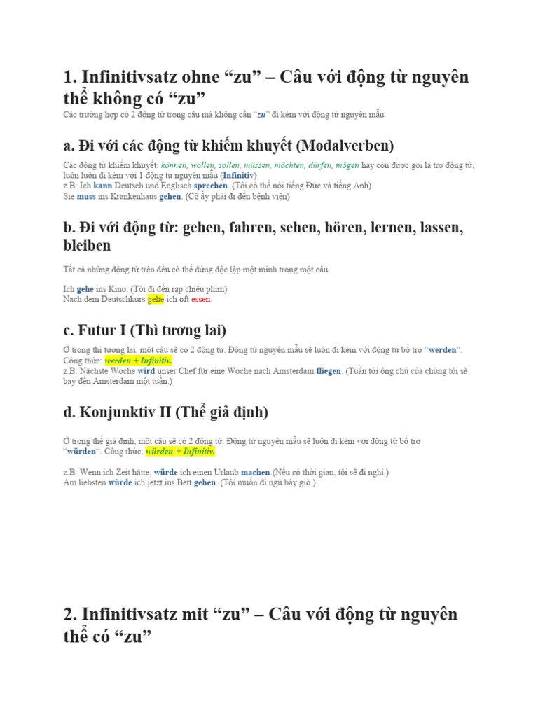 Infinitiv Mit Zu | PDF