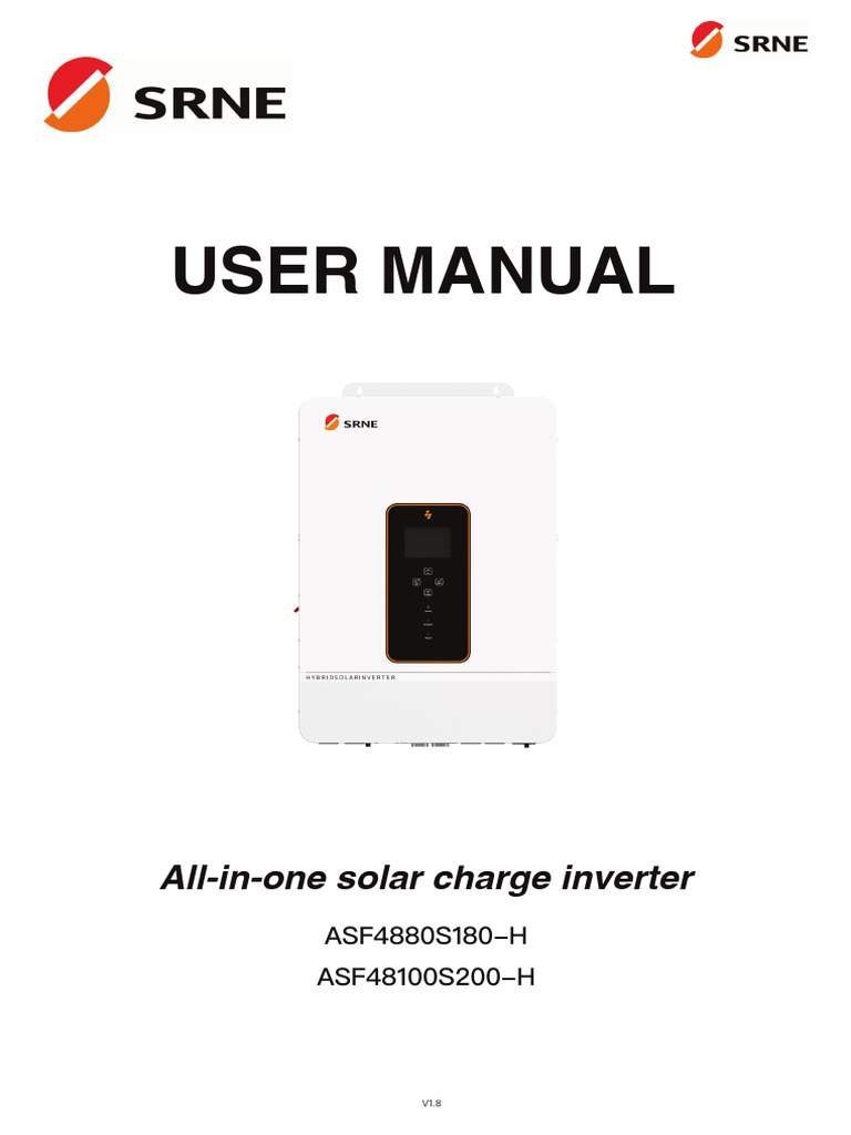 SRNE - ASF Series - 48V - 8-10kW - 230V Single Phase - Solar Charger ...