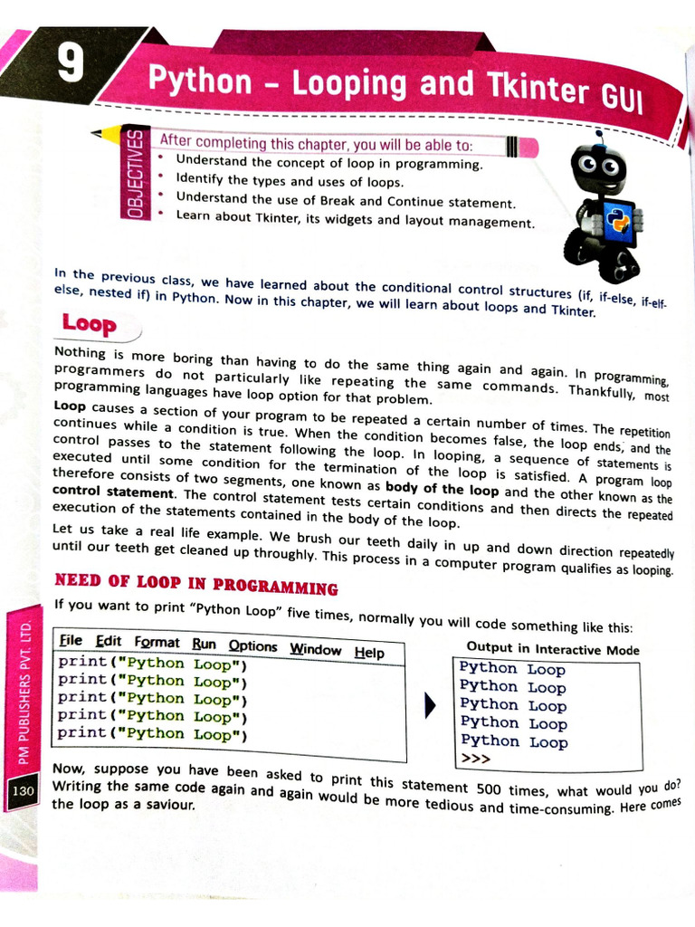 For and While Loops and Tkinter | PDF