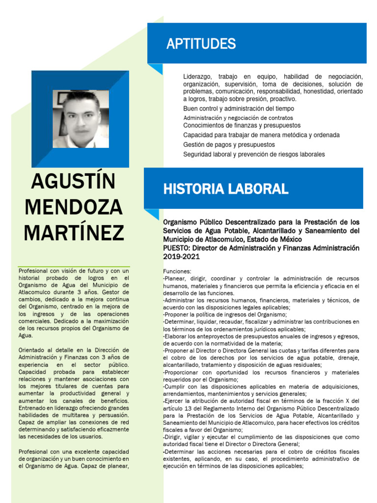 Curriculum Agustin Mendoza Martinez 2022 | PDF | México | Presupuesto