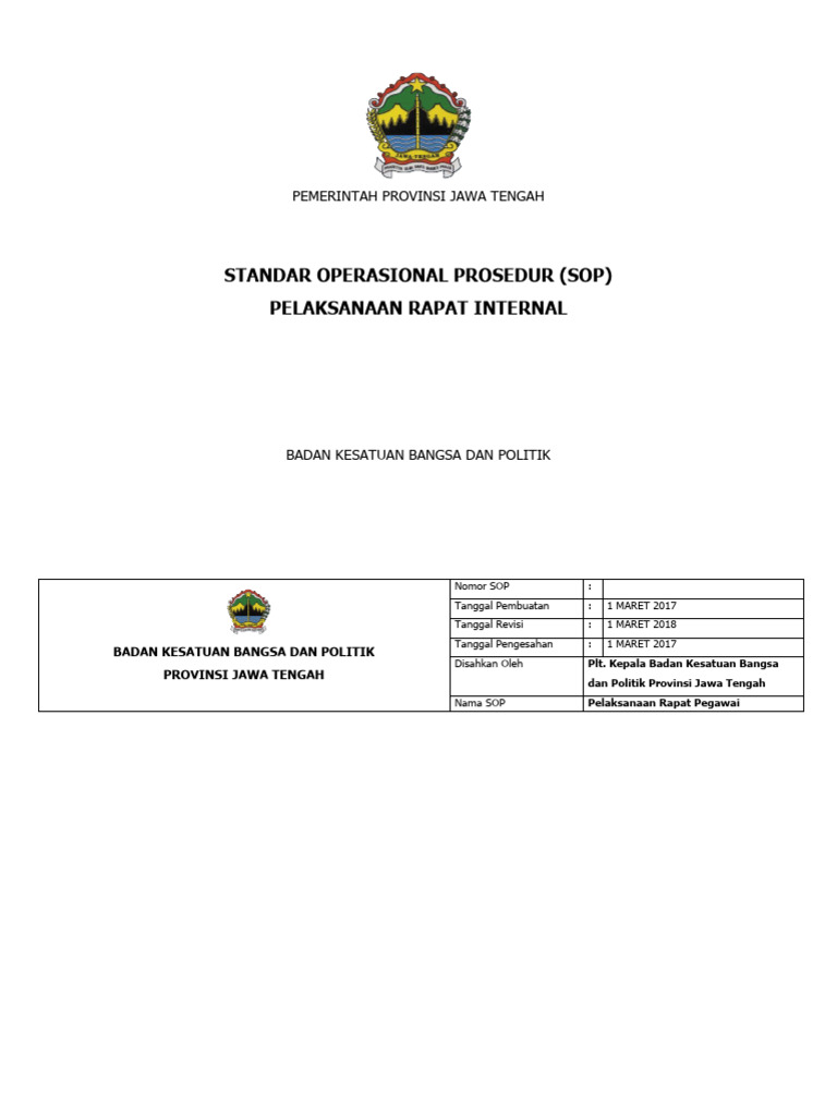 Sop Pelaksanaan Rapat Internal | PDF