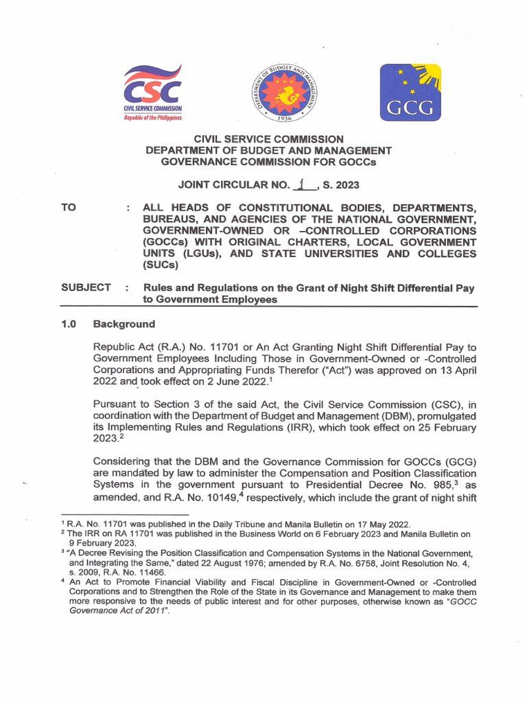 CSC DBM GCG JC No. 1 S. 2023 | PDF