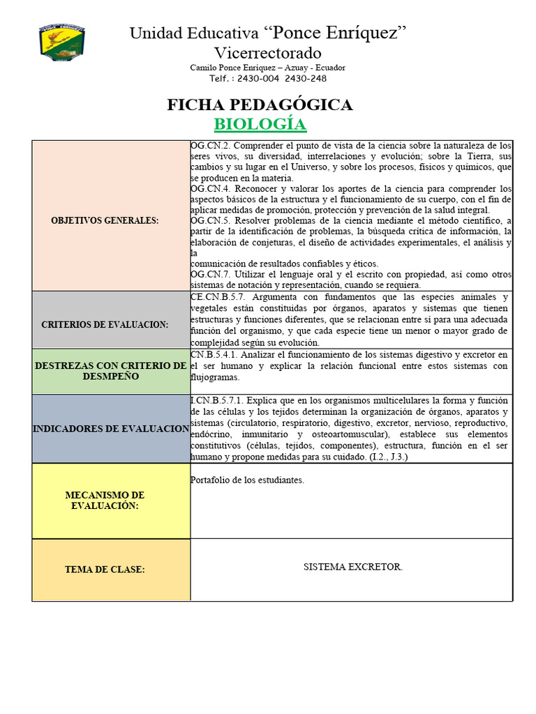 2C Sistema Excretor | Descargar gratis PDF | Science | Evaluación