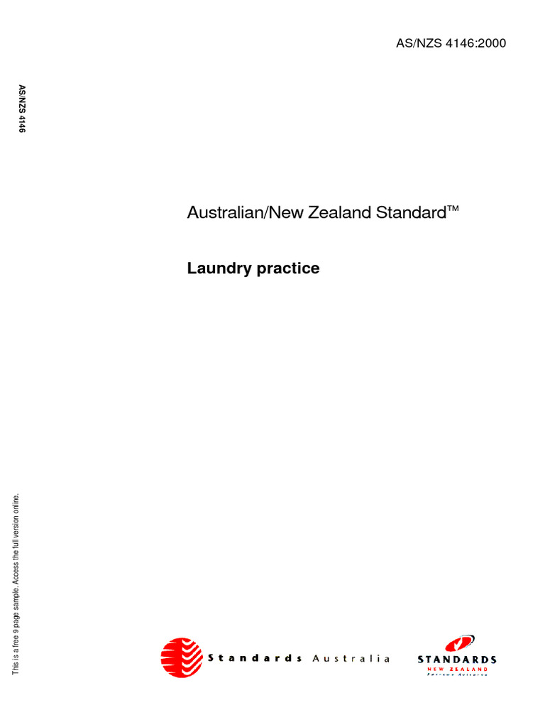 Laundry Standards (Sai Global) 2010 | PDF | Textiles | Laundry