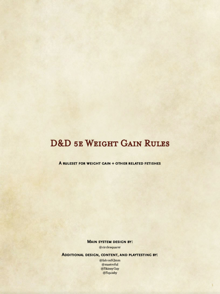 D&D 5e Weight Gain Rules - GM Binder | PDF