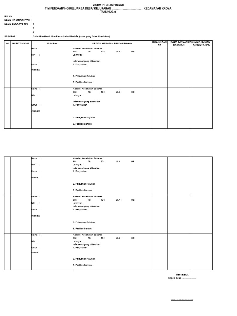 Visum TPK 2023, 2 Lembar | PDF