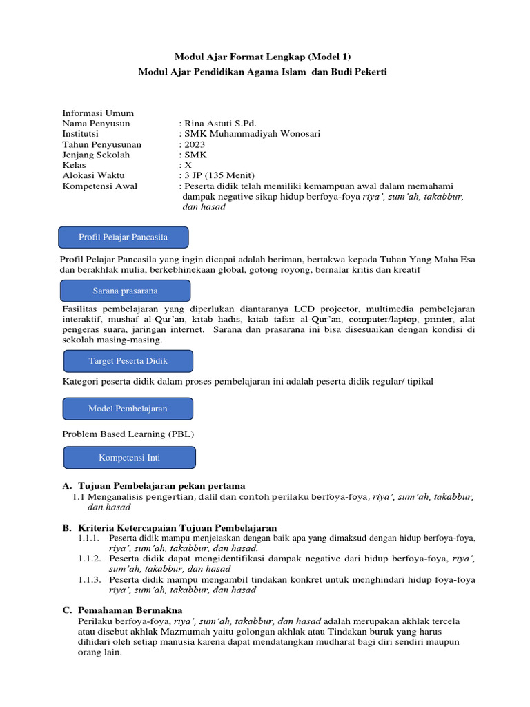 Modul Ajar PBL | PDF | Karier & Perkembangan