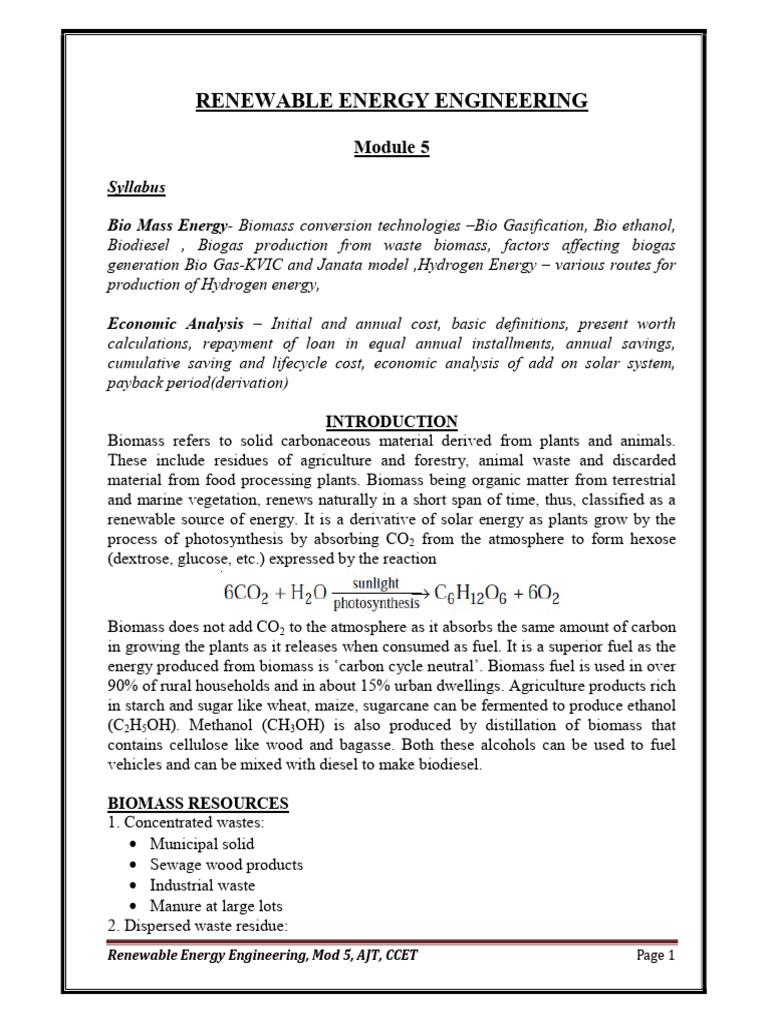 m5 - Met445 - Ree - Note | PDF | Biofuel | Fuels