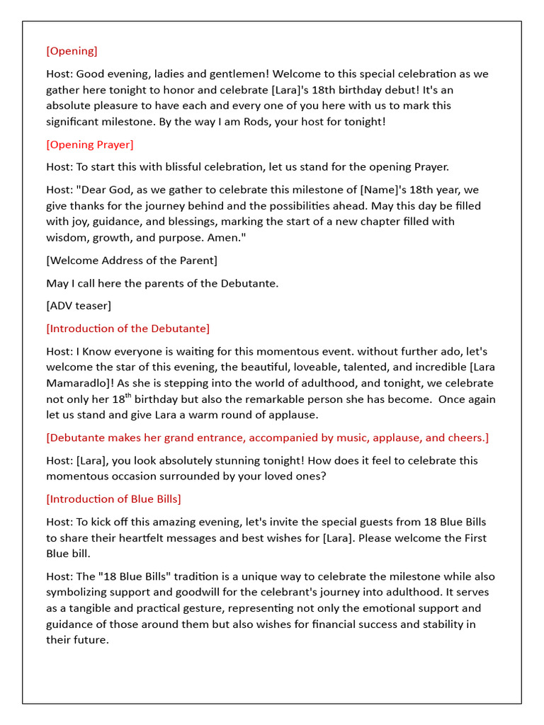 Script For Debut | PDF