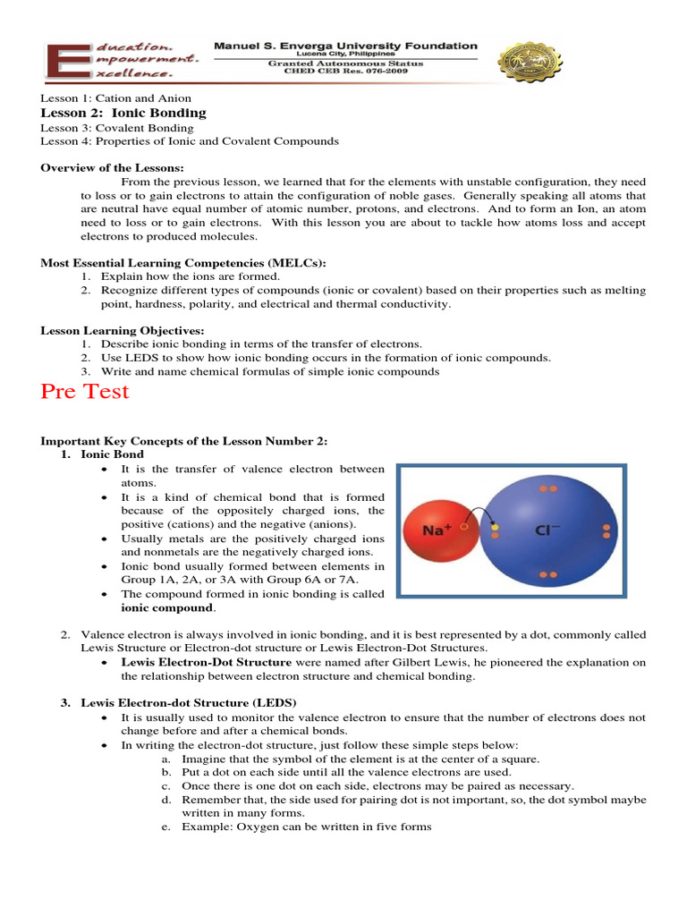 Iconic Bonding Pdf Ion Ionic Bonding