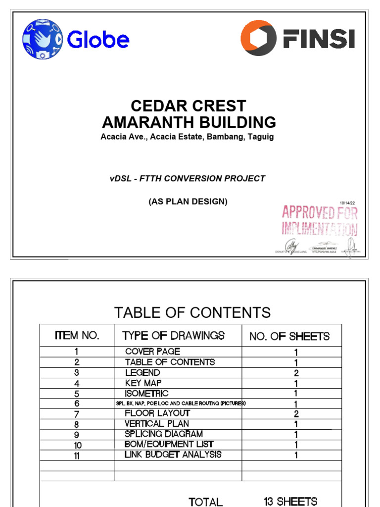 Cedar Crest - Amaranth Building - Initial Plan - 12-Oct-2022 Signed | PDF | Telecommunications ...