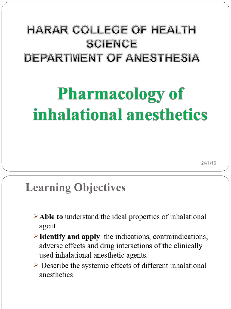 Inhalational Lecture | Download Free PDF | Anesthesia | Breathing