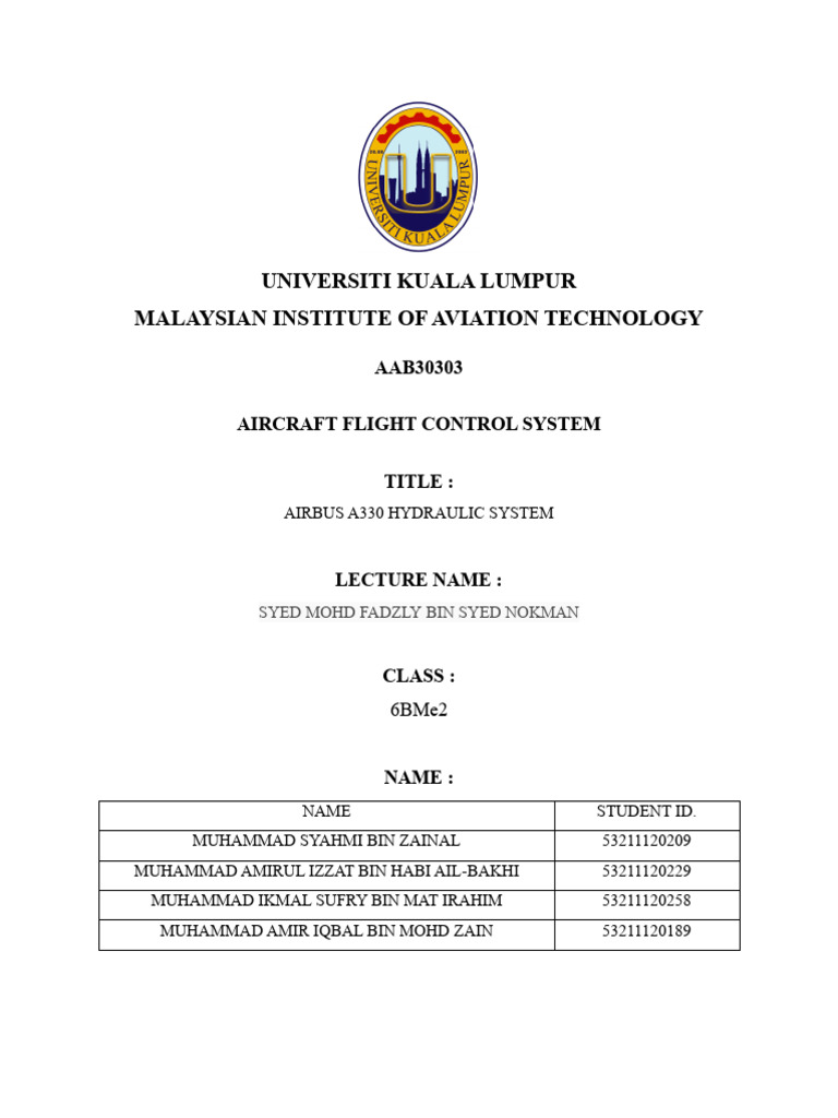 Airbus A330 Hydraulic System Overview | PDF | Valve | Pump