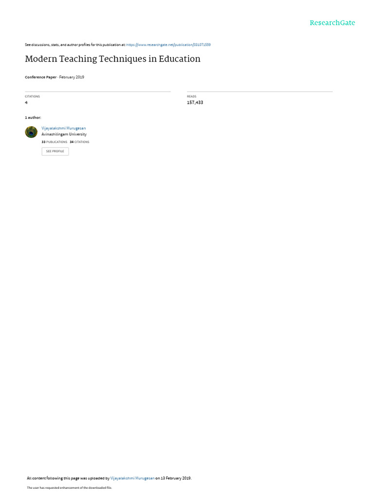 Modern Teaching Techniques in Education | PDF | Educational Technology ...