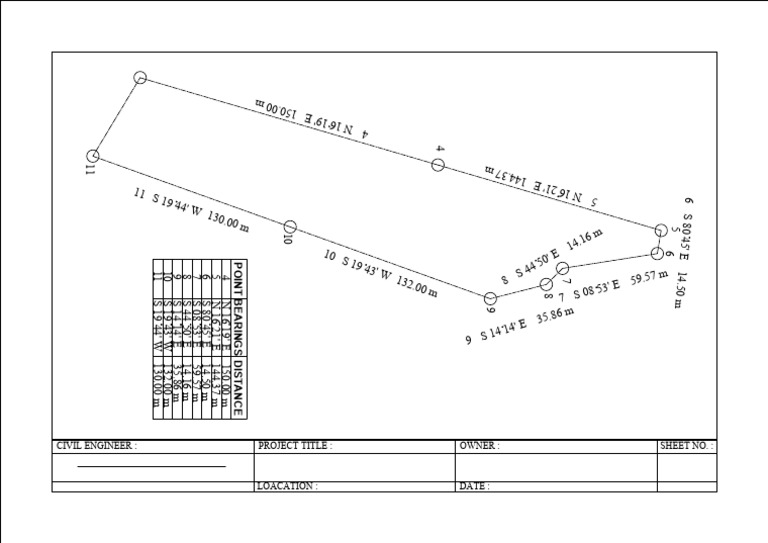 Lot Plan with Bearings and Distances | PDF