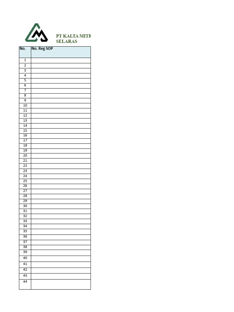 Register Sop - PT Acm | PDF