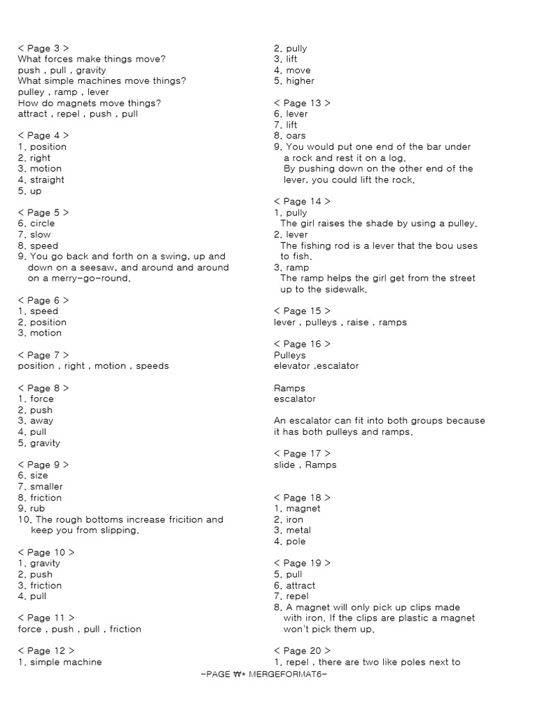 McGraw Hill Science A Closer Look G1 Unit F Workbook Answer Key ...