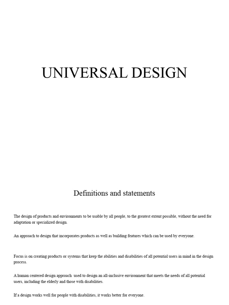 1 Universal Design | PDF