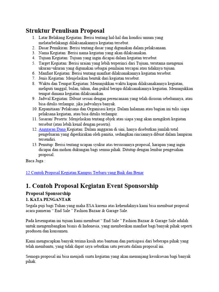 Struktur Penulisan Proposal | PDF