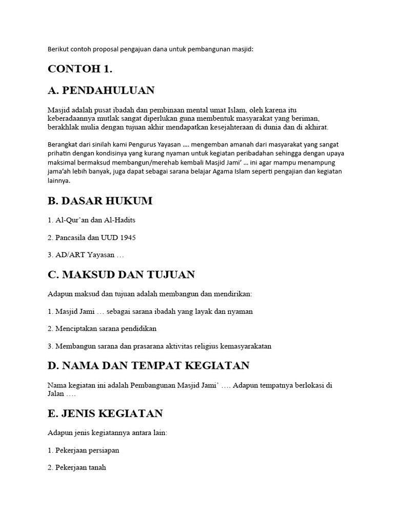 Contoh Proposal Permohonan | PDF | Perjalanan