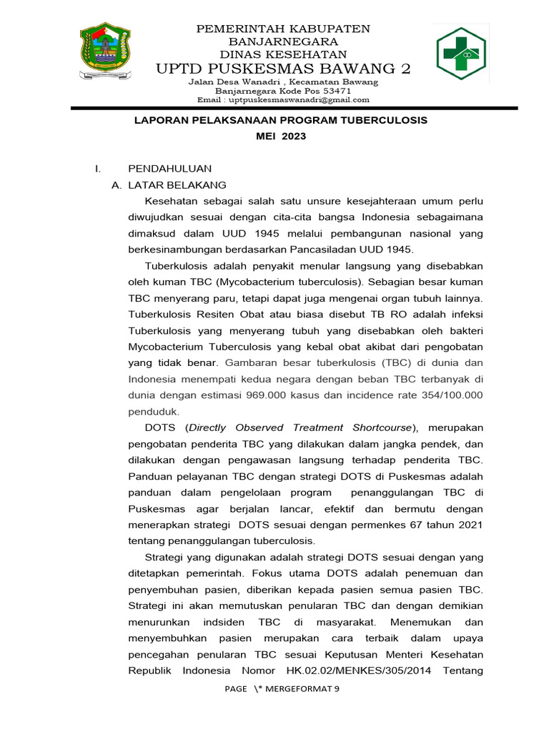 Lapbul TB Mei 2023, Puskesmas Bawang 2 | PDF | Sains & Matematika