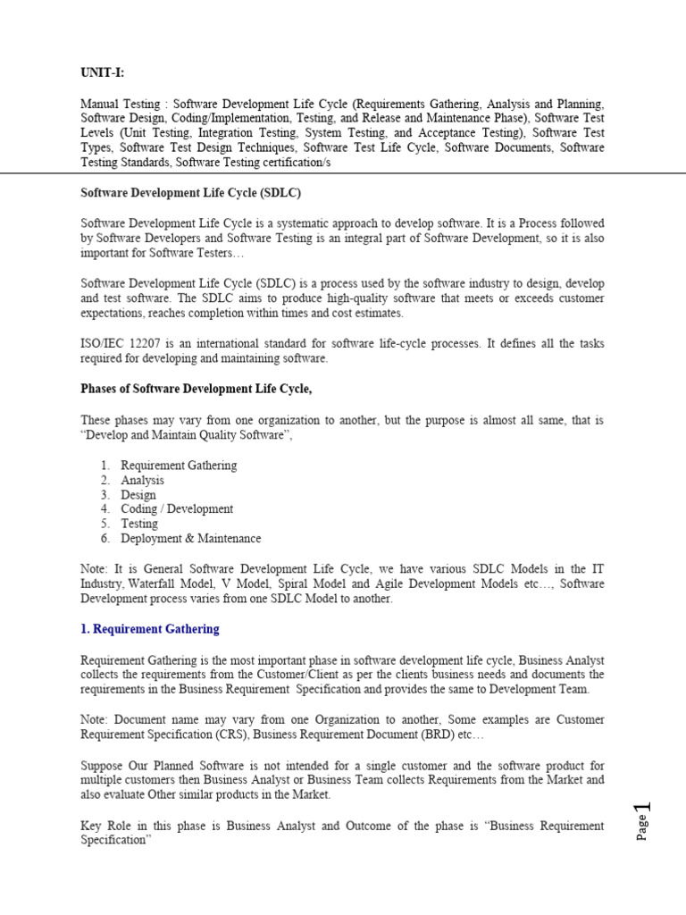 Unit - I (STT) Final | PDF | Software Testing | Software Development ... Unit - I (STT) Final | PDF | Software Testing | Software Development ...